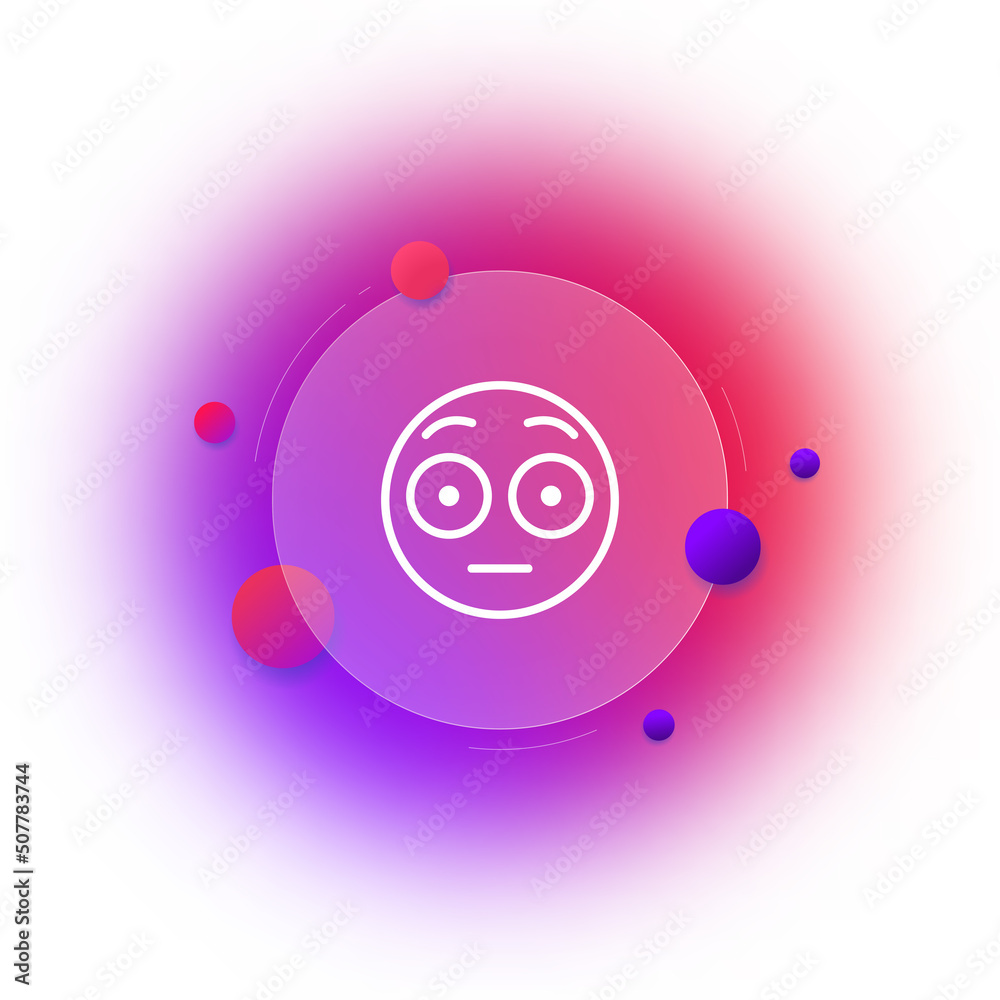 Shocked emoticon line icon. Surprised, horrified, eyes wide open, shock ...