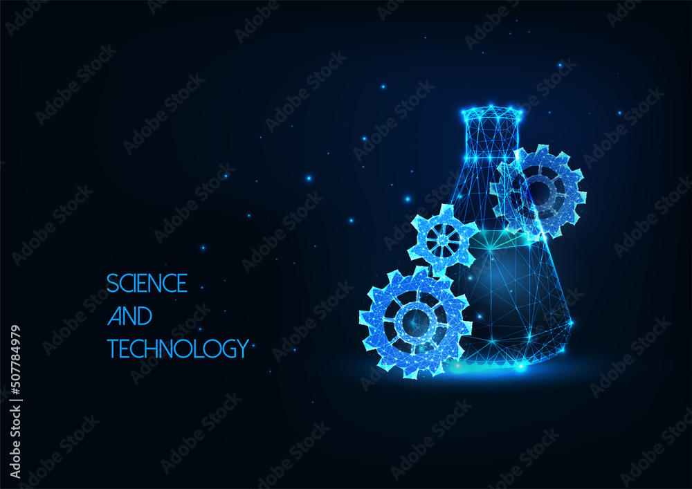 Futuristic science and technology research concept with glowing ...