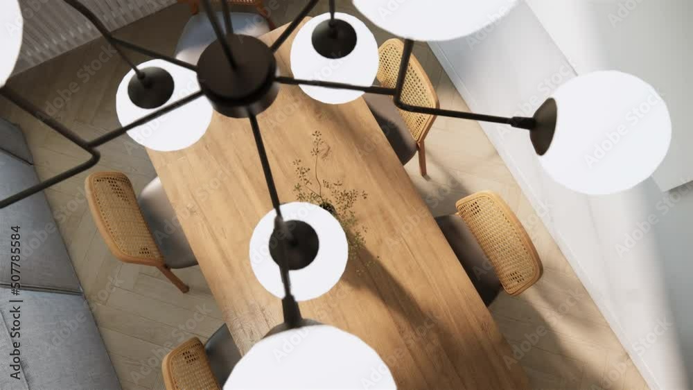 4k video animation of minimalist style mockup studio apartment room ...