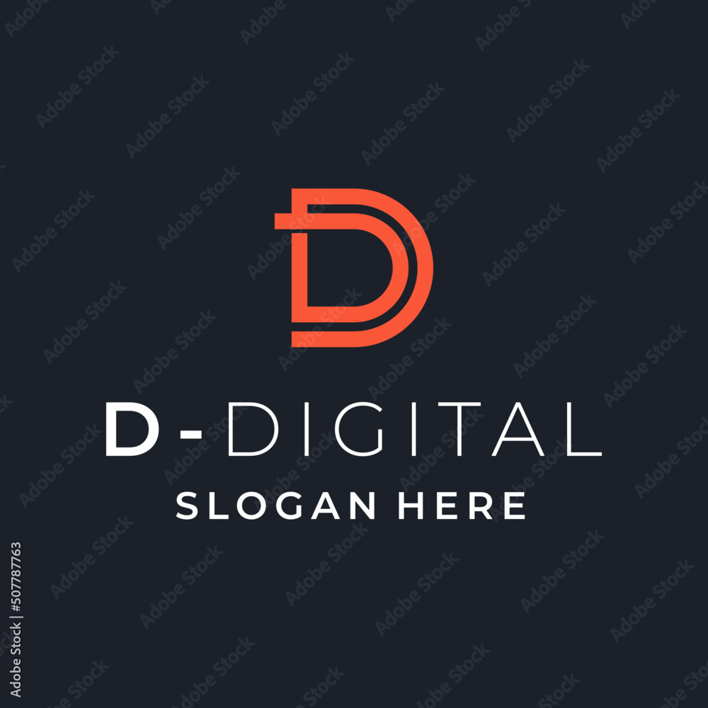 double letter D simple logo design Stock Vector | Adobe Stock