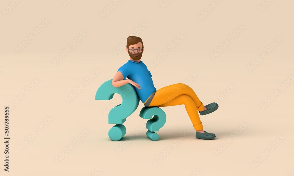 3D character with a question mark symbol. 3d rendering Stock ...