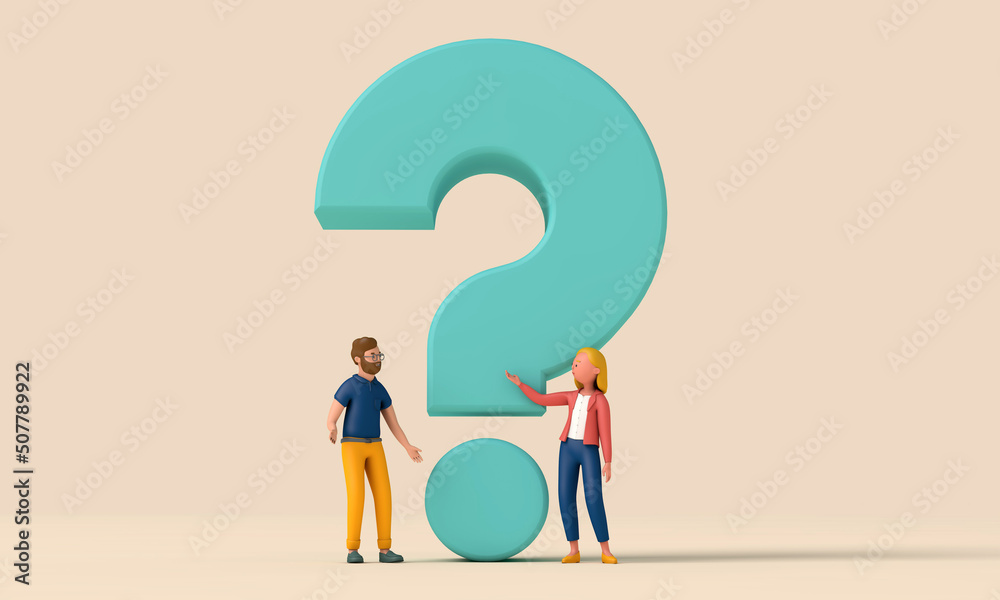 3D character with a question mark symbol. 3d rendering Stock ...