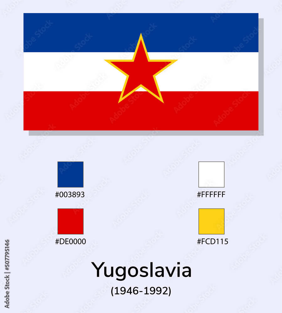 Vector Illustration of Yugoslavia (1946-1992) flag isolated on light ...