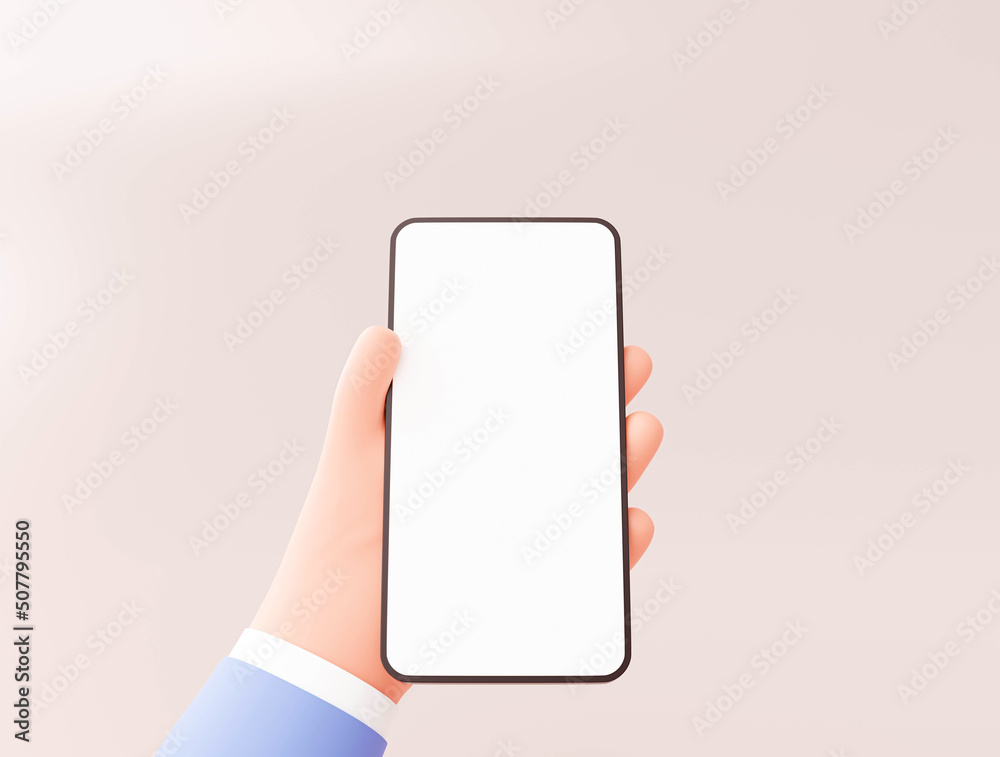 Hand holding mobile smartphone touchscreen technology business concept ...