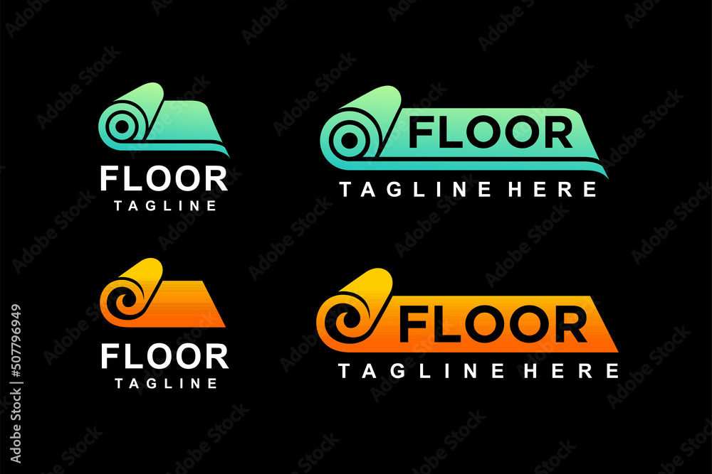 carpet roll logo with floor lettering concept Stock Vector | Adobe Stock