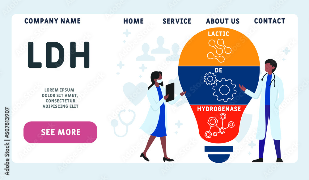 LDH - lactic dehydrogenase acronym. business concept background. vector ...