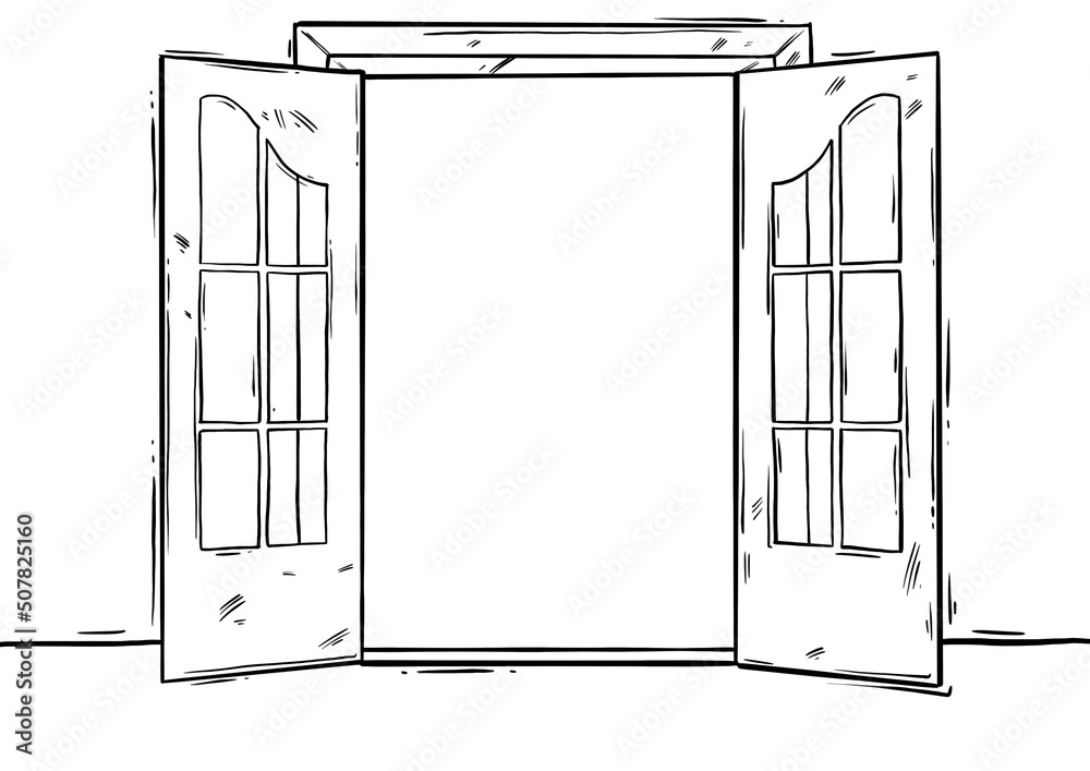 sketch of a door - window Stock Illustration | Adobe Stock