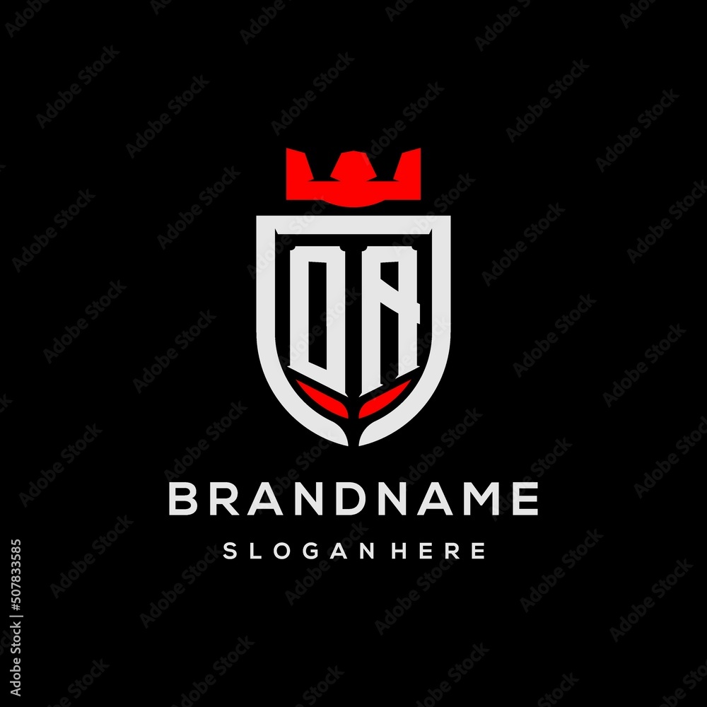 Letter OA shield logo gaming, creative esport logo monogram ideas Stock ...