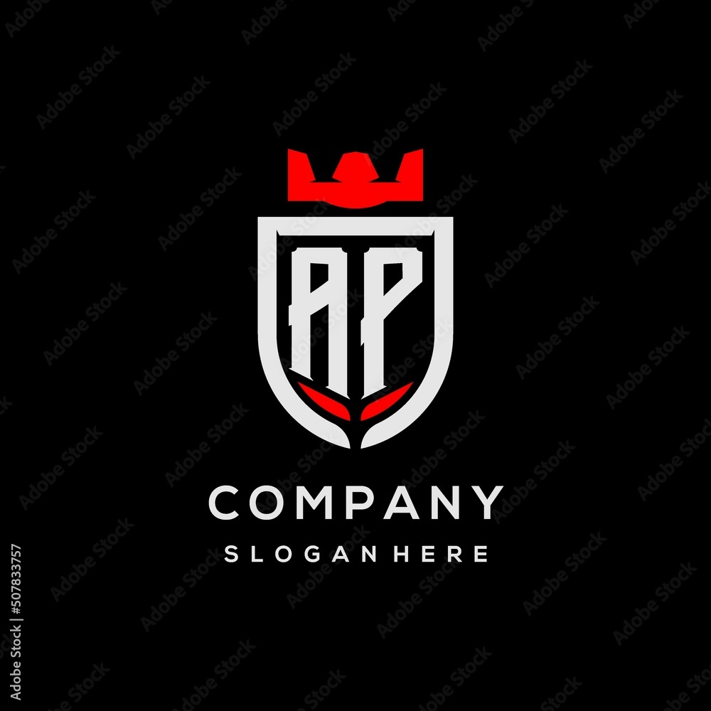 Letter AP shield logo gaming, creative esport logo monogram ideas Stock ...