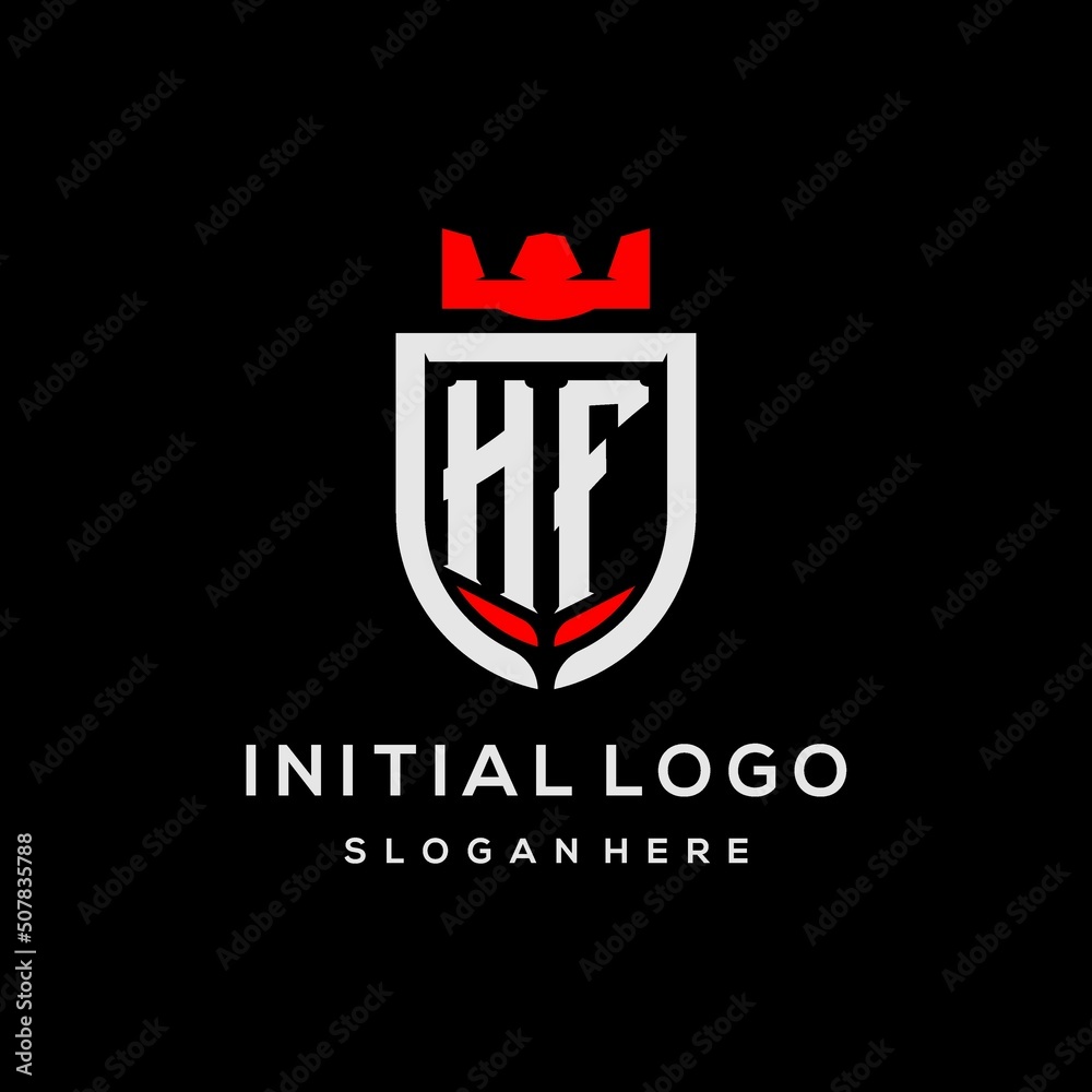 Letter HF shield logo gaming, creative esport logo monogram ideas Stock ...