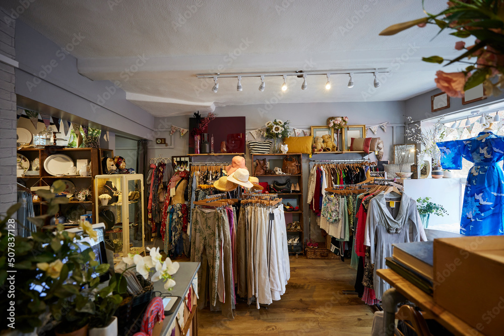 Interior Of Charity Shop Or Thrift Store Selling Used And Sustainable ...