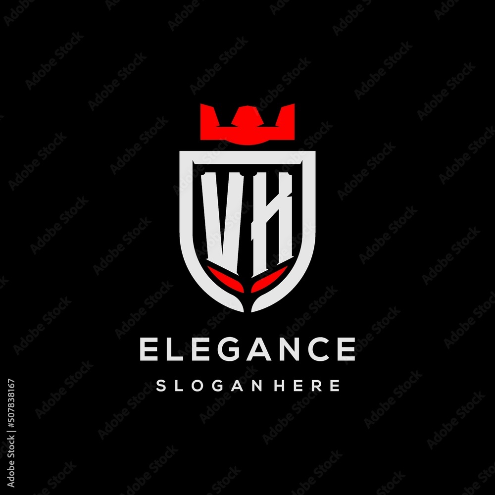 Letter VK shield logo gaming, creative esport logo monogram ideas Stock ...