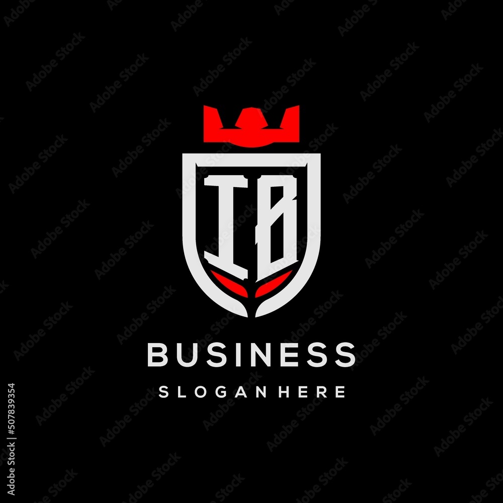 Letter IB shield logo gaming, creative esport logo monogram ideas Stock ...