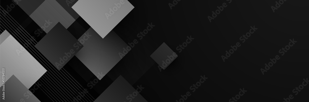 Black abstract banner background Stock Vector | Adobe Stock