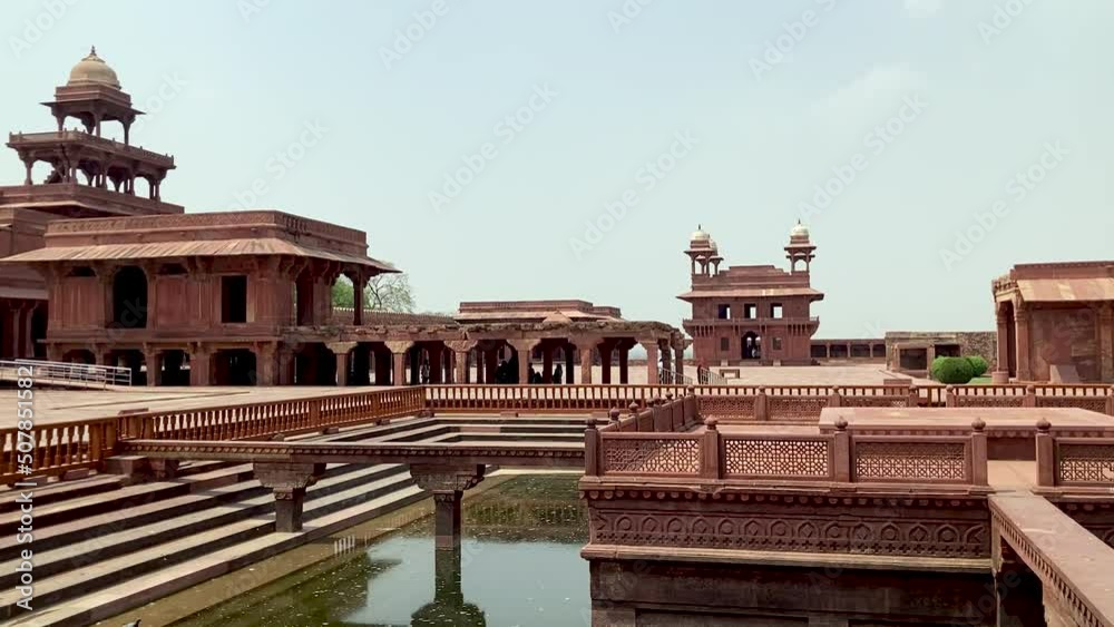 Fort of Mughal Emperor Akbar. This fort is in Fatehpur sikri, India and ...