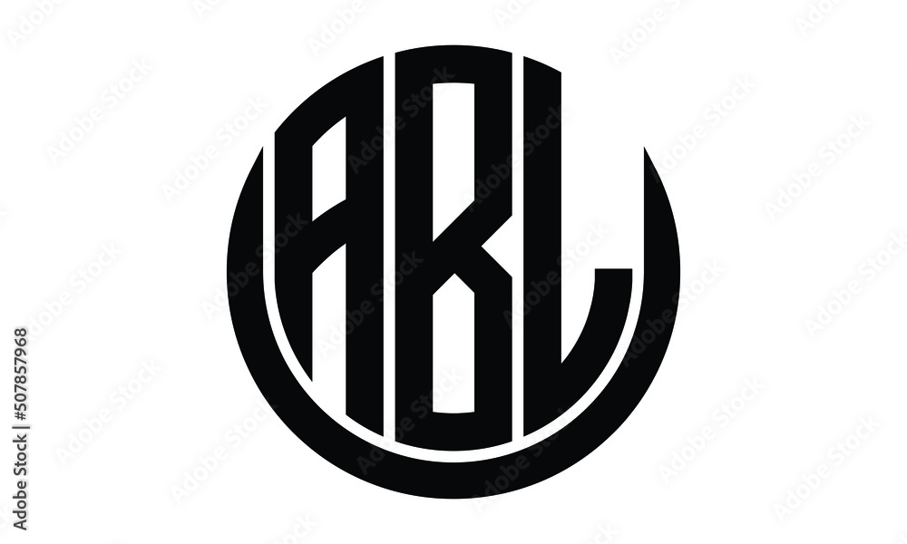 ABL shield with round shape logo design vector template | monogram logo ...