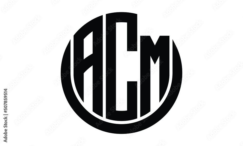 ACM shield with round shape logo design vector template | monogram logo ...