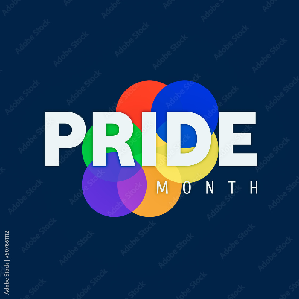 LGBT Pride Month in June. LGBT flag in text. June is pride month ...