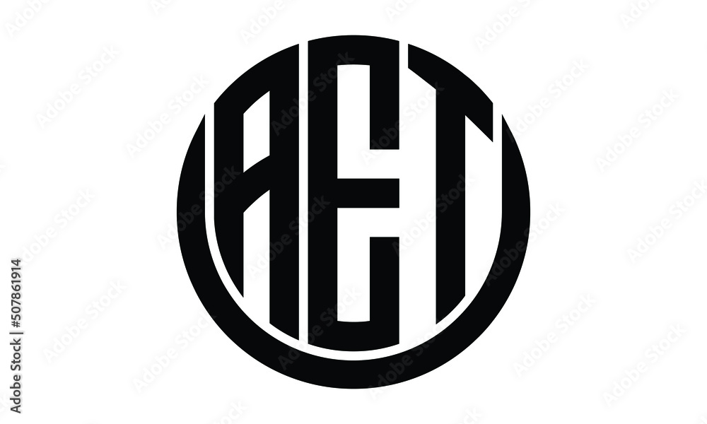 AET shield with round shape logo design vector template | monogram logo ...