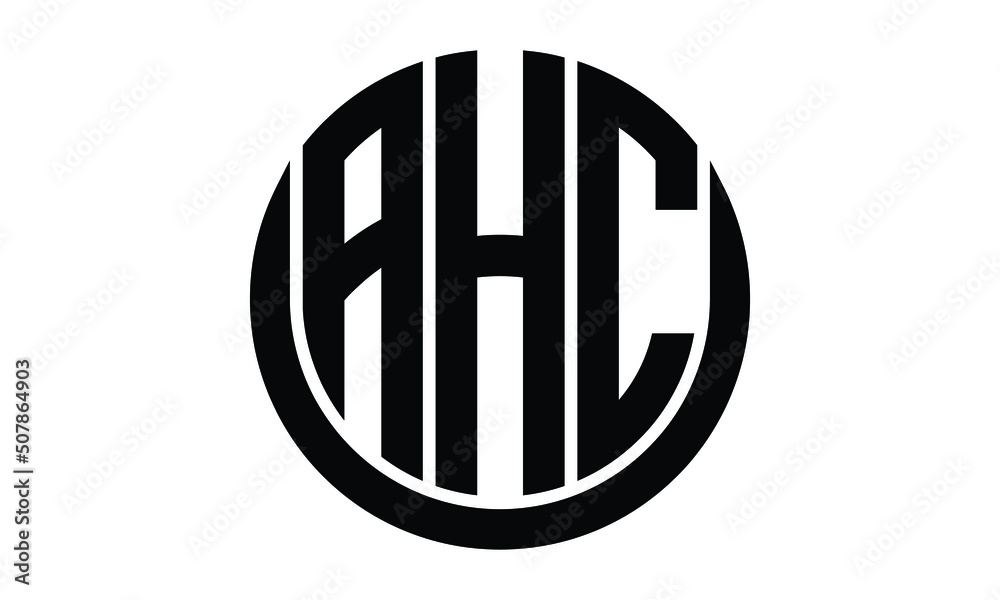 Vetor de AHC shield with round shape logo design vector template ...