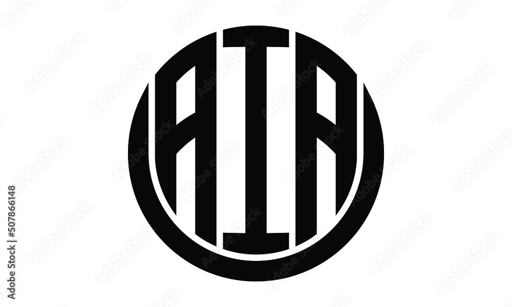 AIA shield with round shape logo design vector template | monogram logo ...