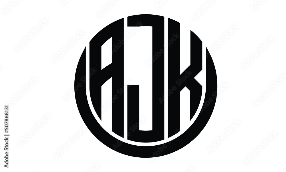 AJK shield with round shape logo design vector template | monogram logo ...