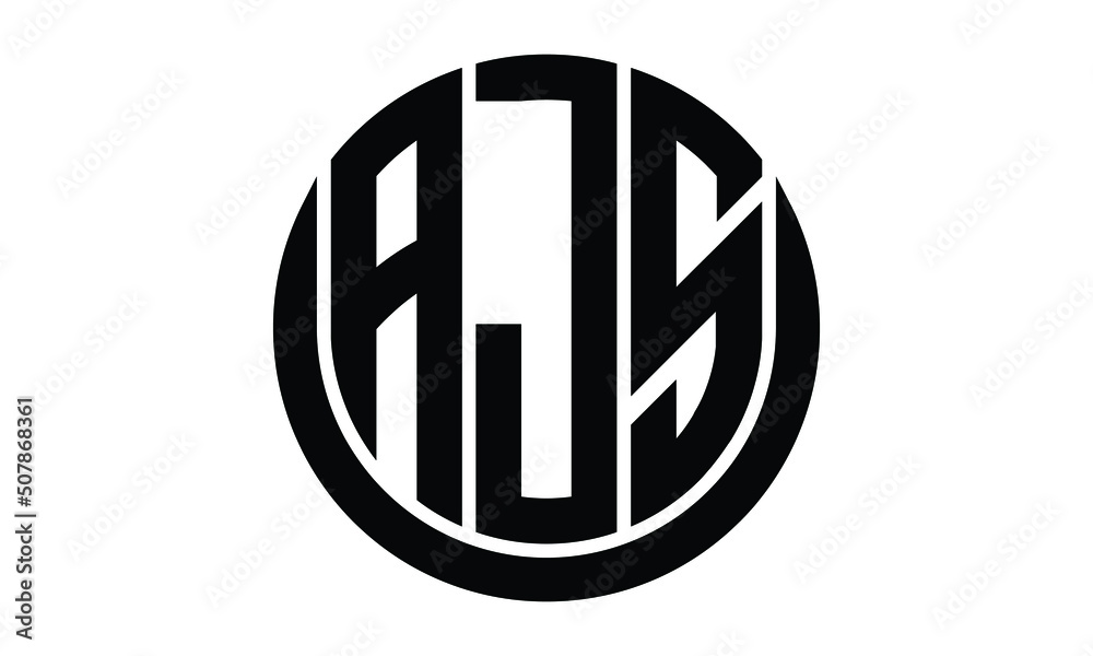 AJS shield with round shape logo design vector template | monogram logo ...