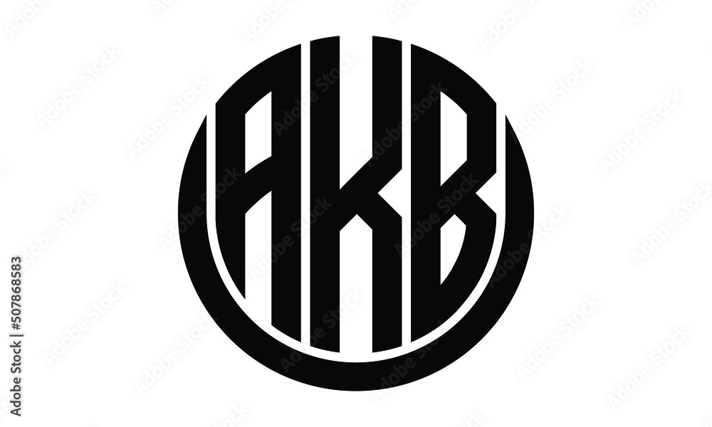 AKB shield with round shape logo design vector template | monogram logo ...