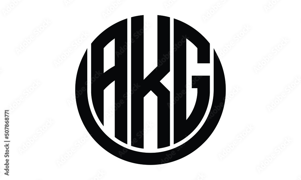 AKG shield with round shape logo design vector template | monogram logo ...