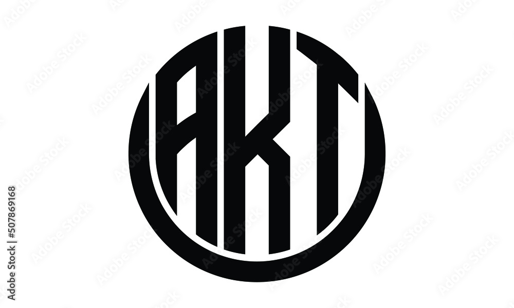 Vetor de AKT shield with round shape logo design vector template ...