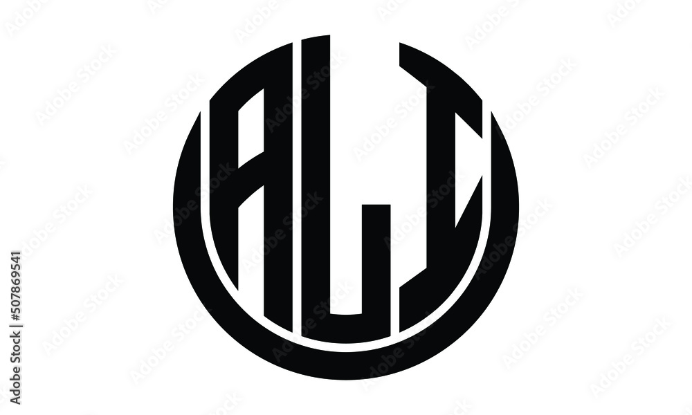 ALI shield with round shape logo design vector template | monogram logo ...