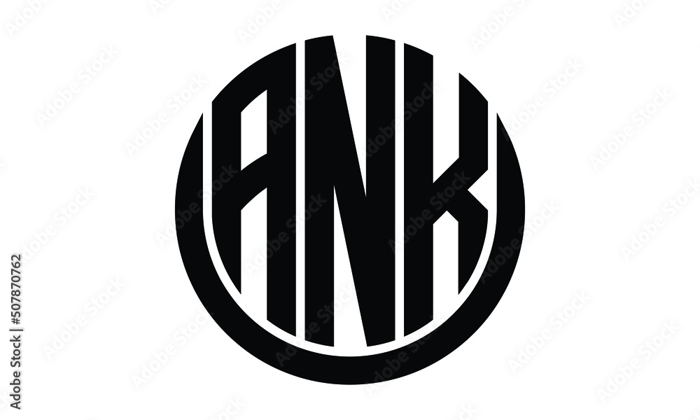 ANK shield with round shape logo design vector template | monogram logo ...