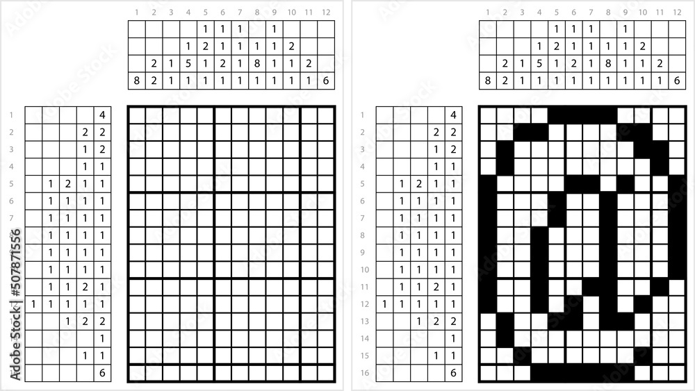 At Sign Nonogram Pixel Art M_2203001 Stock Vector | Adobe Stock