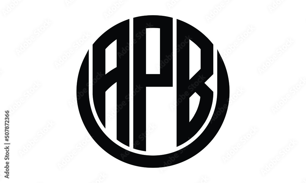 APB shield with round shape logo design vector template | monogram logo ...