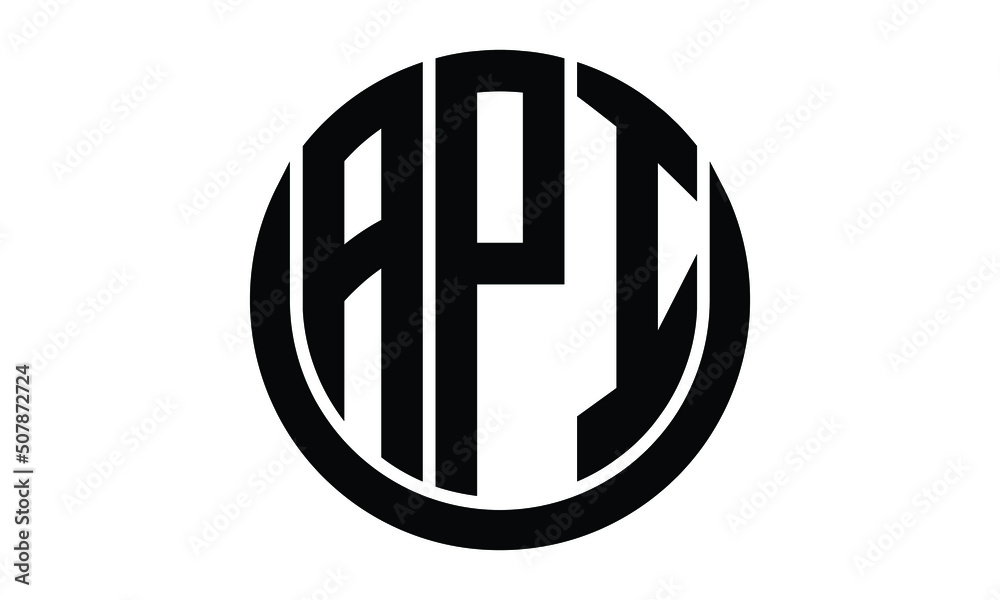 API shield with round shape logo design vector template | monogram logo ...