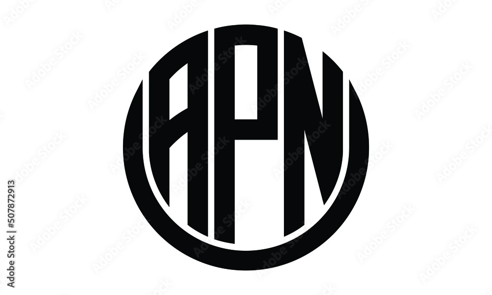 APN shield with round shape logo design vector template | monogram logo ...