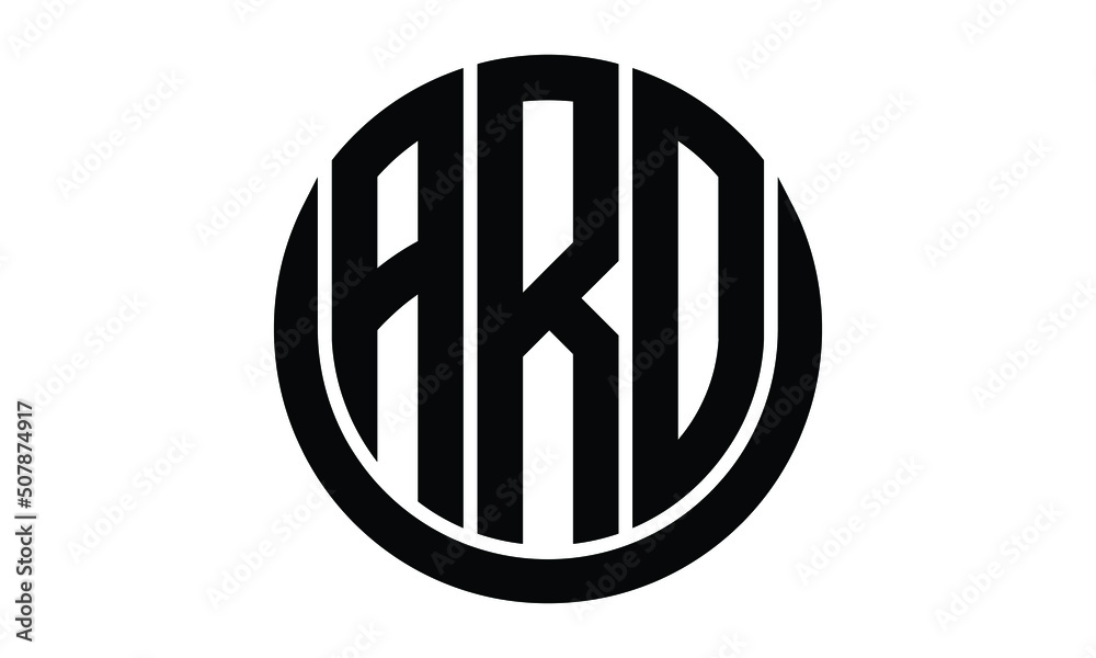 ARO shield with round shape logo design vector template | monogram logo ...