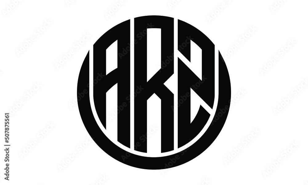 ARZ shield with round shape logo design vector template | monogram logo ...