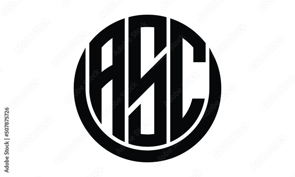 ASC shield with round shape logo design vector template | monogram logo ...