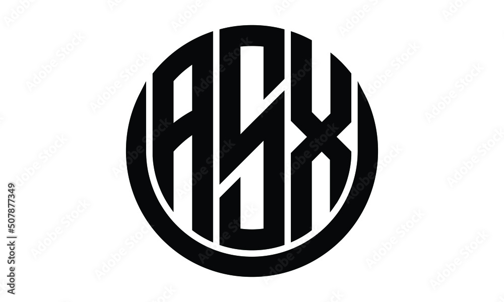 ASX shield with round shape logo design vector template | monogram logo ...