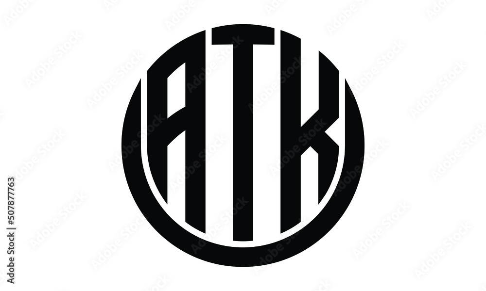 ATK shield with round shape logo design vector template | monogram logo ...