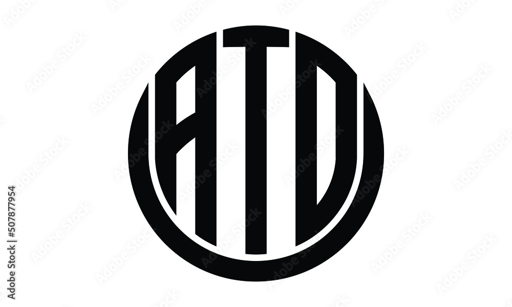 Vetor de ATO shield with round shape logo design vector template ...