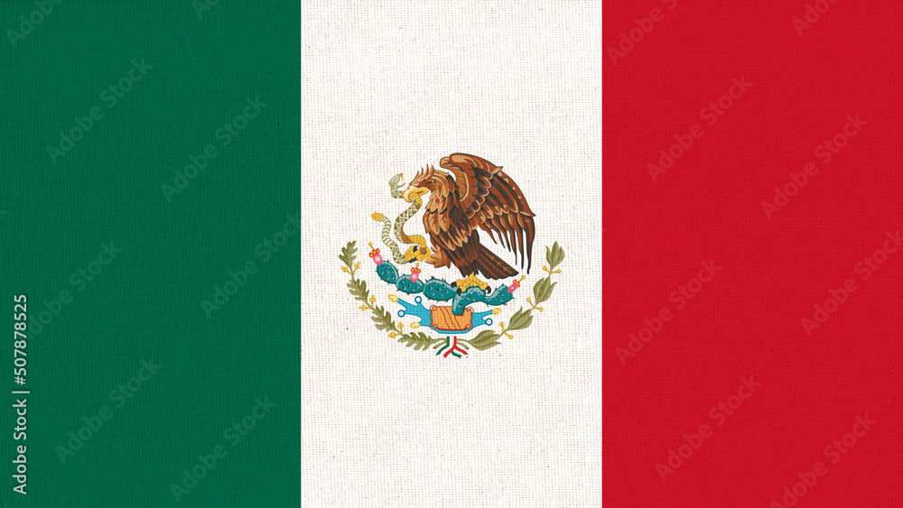 Flag of Mexico. Mexican flag on fabric surface. Fabric Texture Stock ...
