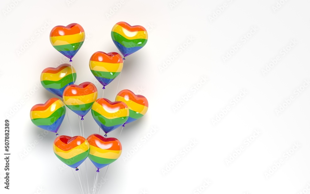 Pride LGBT 3d glossy heart balloons. Lesbian gay bisexual transgender ...