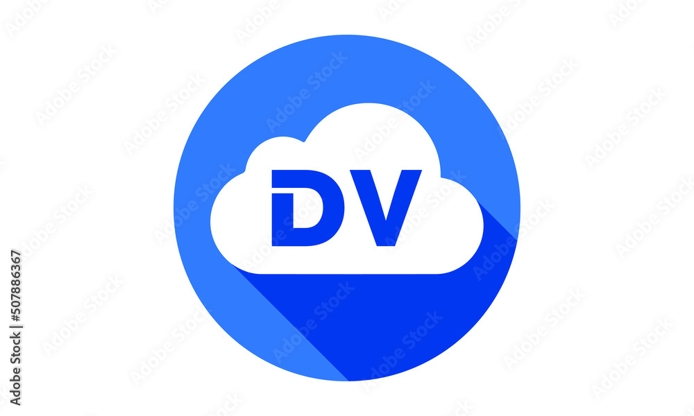 DV cloud technology logo design vector template | monogram logo ...