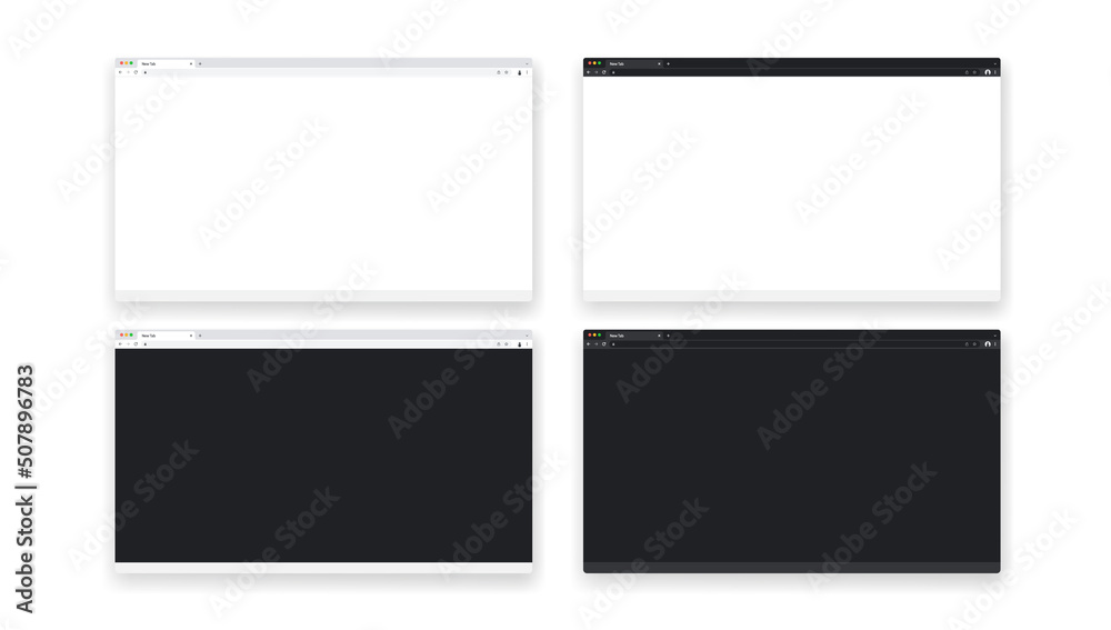 Google Chrome browser window set with light and dark mode. Editorial ...