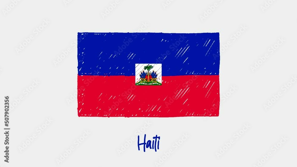 Haiti National Country Flag Marker or Pencil Sketch Illustration Vector ...