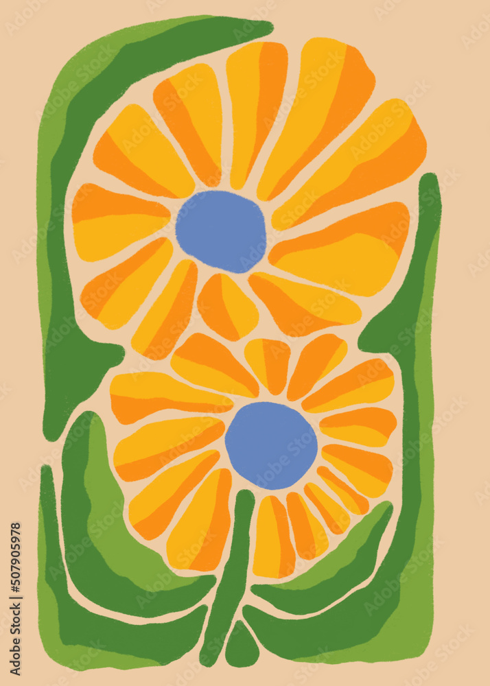 Retro Flower Print, Flower Market Print, Pastel Aesthetic Print, Floral ...