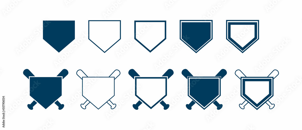 Baseball Home Plate Vector Icon. Crossed baseball. Vector Template ...