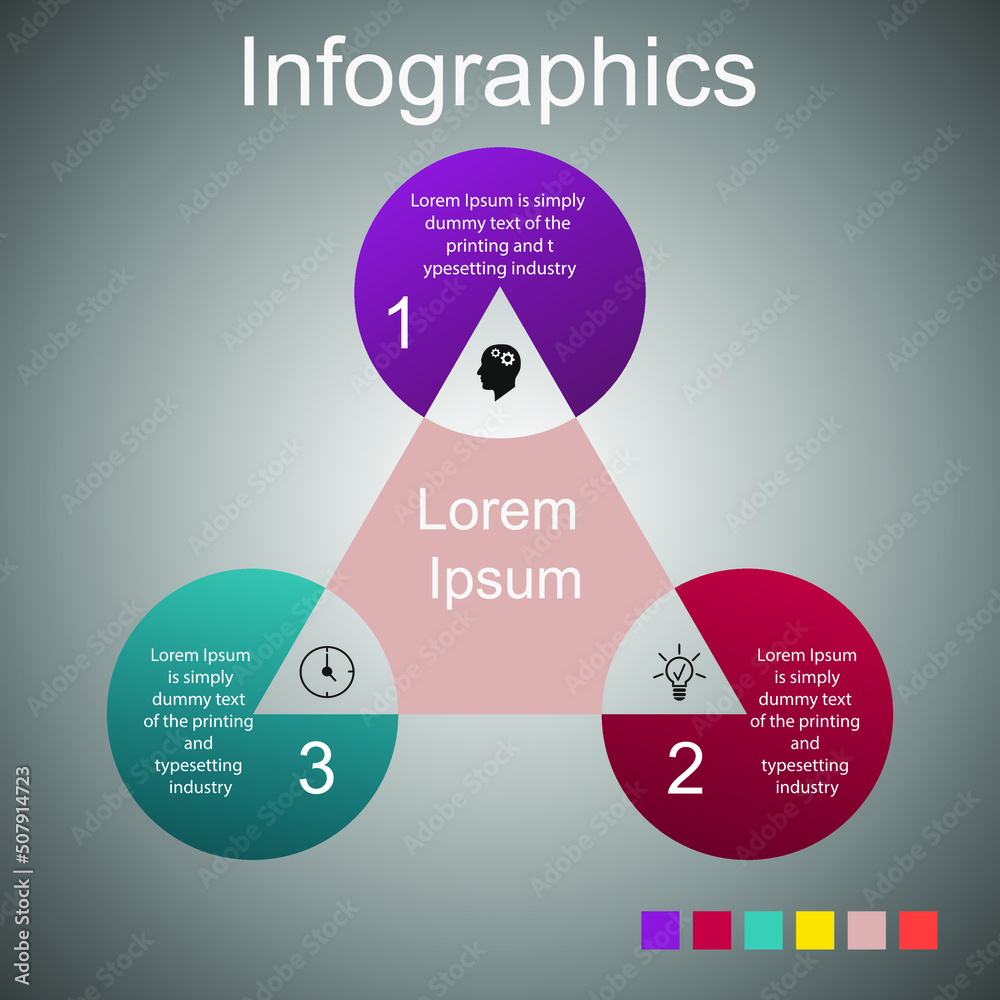 Business data visualization, infographics. Scheme of the process of ...